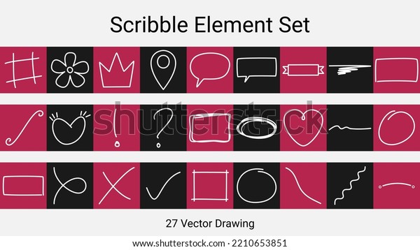 Hand Drawn Scribble Element Set Vector Stock Vector (Royalty Free ...