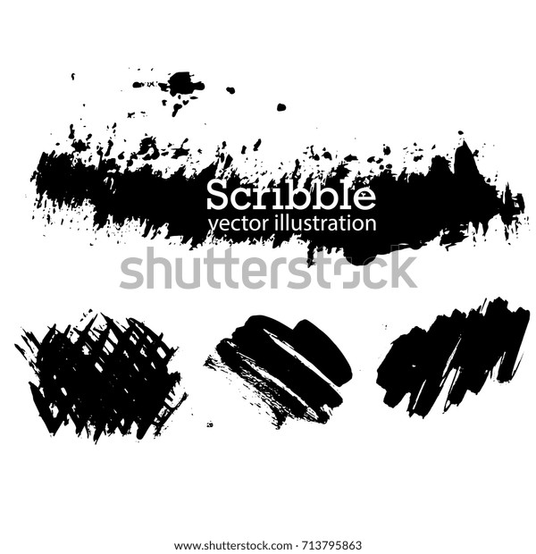 Hand Drawn Scribble Symbols Isolated On Stock Vector (Royalty Free ...