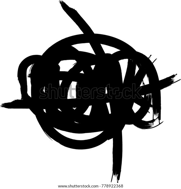 Hand Drawn Scribble Symbols Isolated On Stock Vector (Royalty Free ...