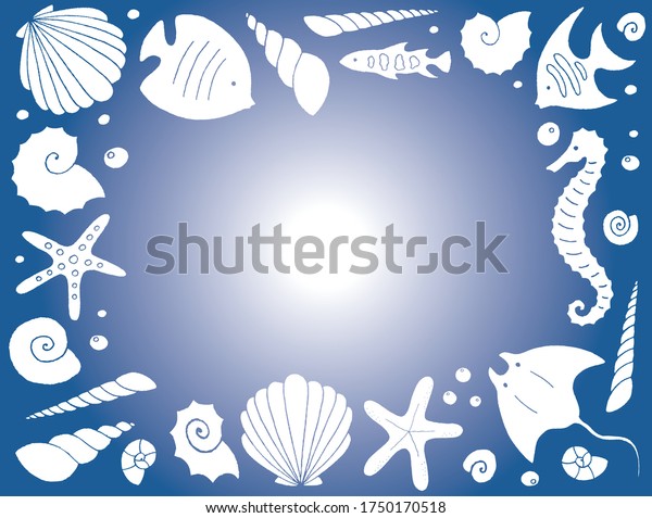 Hand Drawn Sea Life Frame Vector Stock Vector (Royalty Free) 1750170518 ...