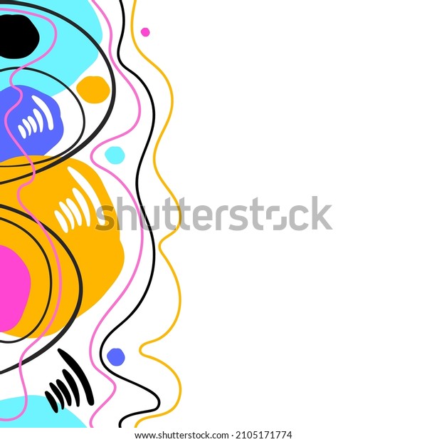 Hand Drawn Seamless Border Colored Round Stock Vector (Royalty Free ...
