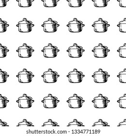 Hand Drawn Seamless Pattern Pan Doodle Stock Vector (Royalty Free ...