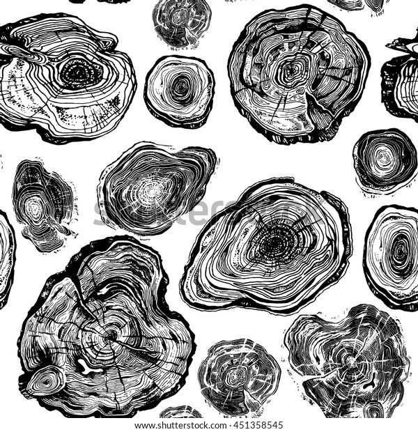 Hand Drawn Seamless Pattern Wood Saw Stock Vector (Royalty Free ...