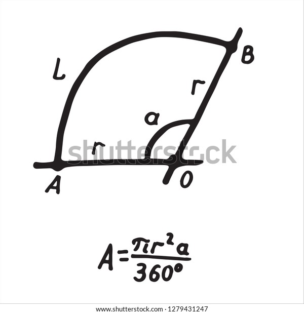 Hand Drawn Sector Circle Area Sketch Stock Vector (Royalty Free) 1279431247