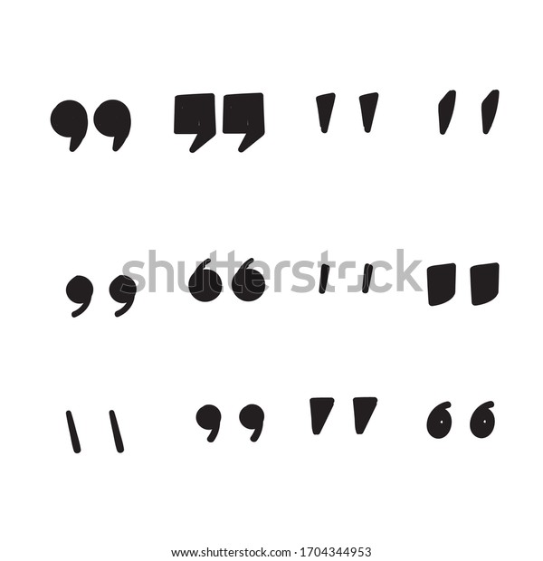 Hand Drawn Set Quote Mark Quotes Stock Vector (Royalty Free) 1704344953