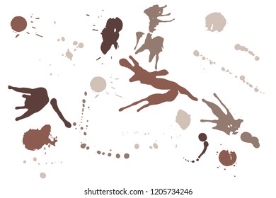 Hand Drawn Set Sepia Colored Ink Stock Vector (Royalty Free) 1205734246 ...