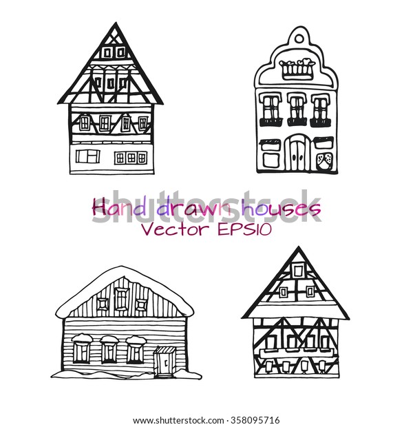 Hand Drawn Set Sketch Typical German Stock Vector (Royalty Free) 358095716
