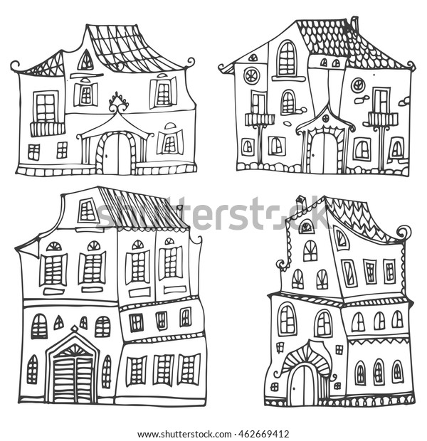 Hand Drawn Set Sketched Typical Country Stock Vector (Royalty Free ...