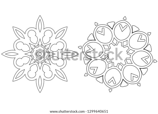 Hand Drawn Set Two Mandalas Different Stock Vector (Royalty Free ...