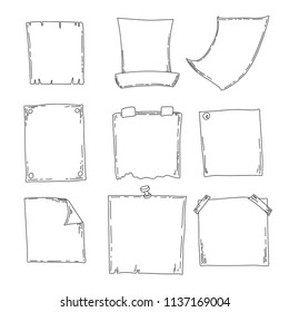 Hand Drawn Sheets Paper Cartoon Vector Stock Vector (Royalty Free ...