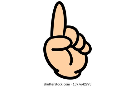 Illustration Cartoon Hand Holding One Finger Stock Vector (Royalty Free ...