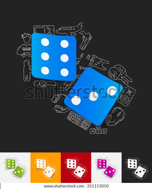 Hand Drawn Simple Elements Dice Paper Stock Vector (Royalty Free ...