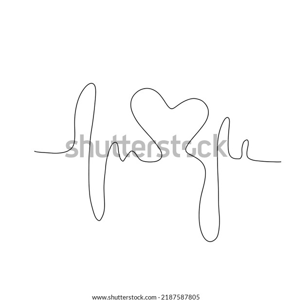 Hand Drawn Simple Heart Beat Line Stock Vector (Royalty Free ...