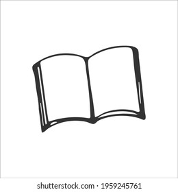 Hand Drawn Simple Open Book Icon Stock Vector (Royalty Free) 1959245761 ...