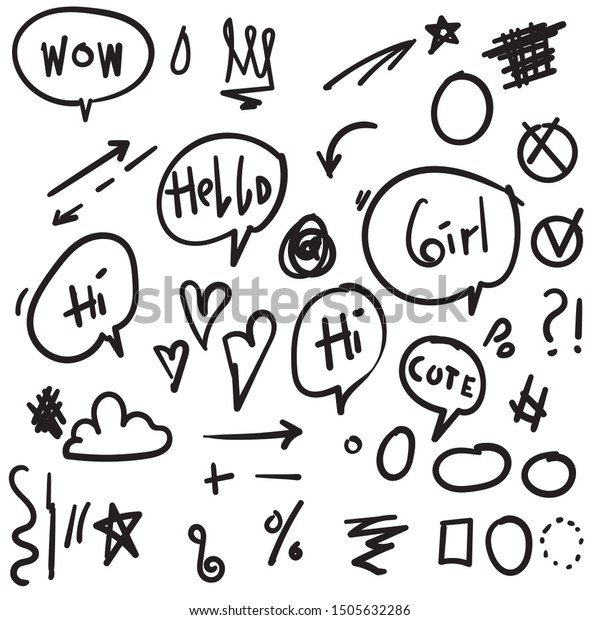 Hand Drawn Simple Signs Arrows Different Stock Vector (Royalty Free ...