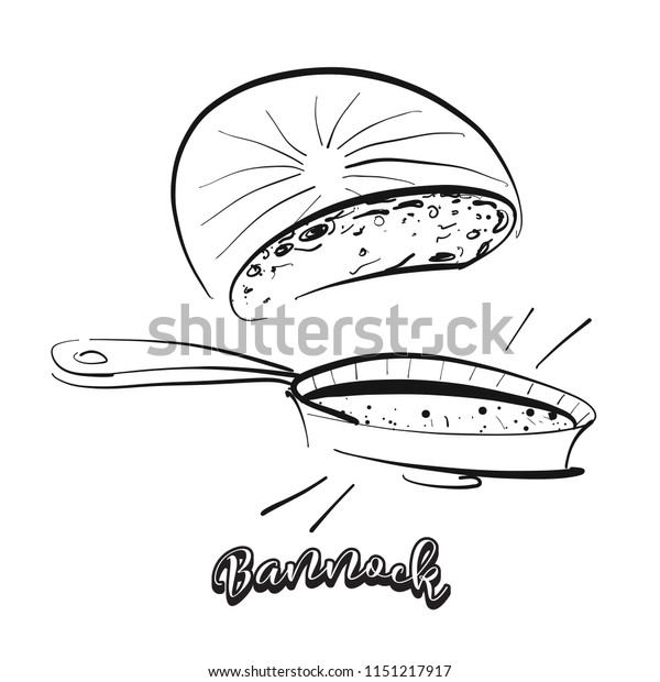 Hand Drawn Sketch Bannock Bread Vector: เวกเตอร์สต็อก (ปลอดค่าลิขสิทธิ์ ...