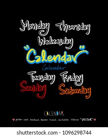 Hand Drawn Sketch Calendar Vector Stock Vector (Royalty Free) 1096298744