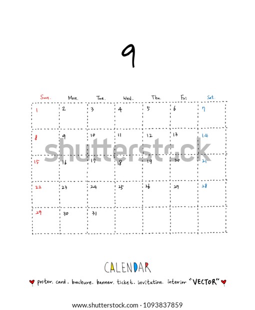 Hand Drawn Sketch Calendar Vector Stock Vector (Royalty Free ...