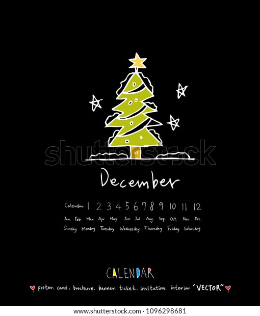 Hand Drawn Sketch Calendar Vector Stock Vector (Royalty Free) 1096298681