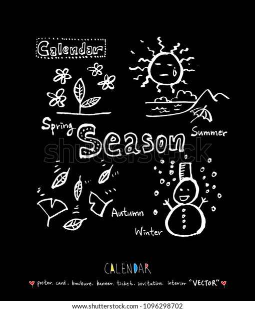Hand Drawn Sketch Calendar Vector Stock Vector (Royalty Free) 1096298702