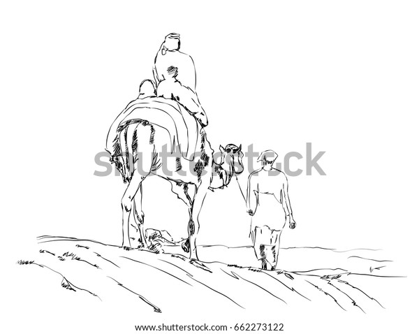 Hand Drawn Sketch Camel Riding Vector Stock Vector (Royalty Free) 662273122