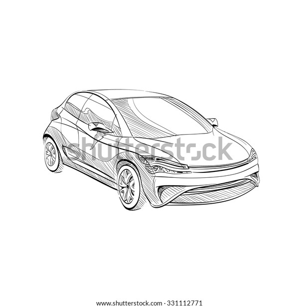 Hand Drawn Sketch Car Abstract Vector Stock Vector (Royalty Free ...