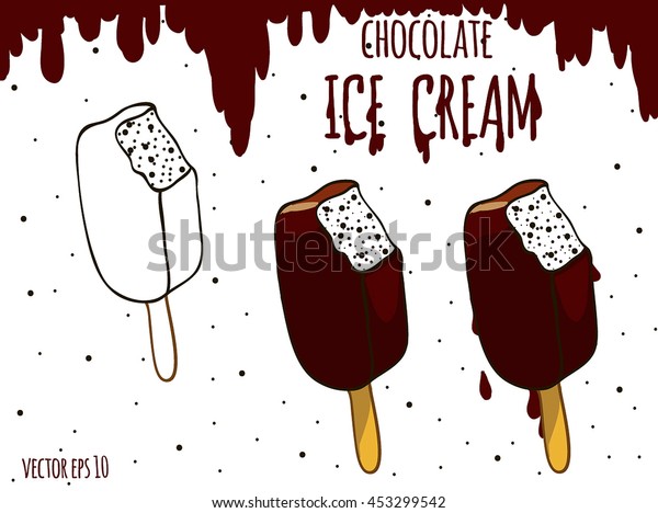 Hand Drawn Sketch Chocolate Ice Cream Stock Vector (Royalty Free ...
