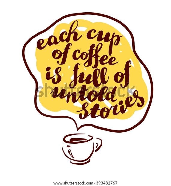 Hand Drawn Sketch Coffee Cup Text Stock Vector (Royalty Free) 393482767