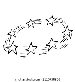 Hand Drawn Sketch Comic Star Stock Vector (Royalty Free) 2110958936 ...