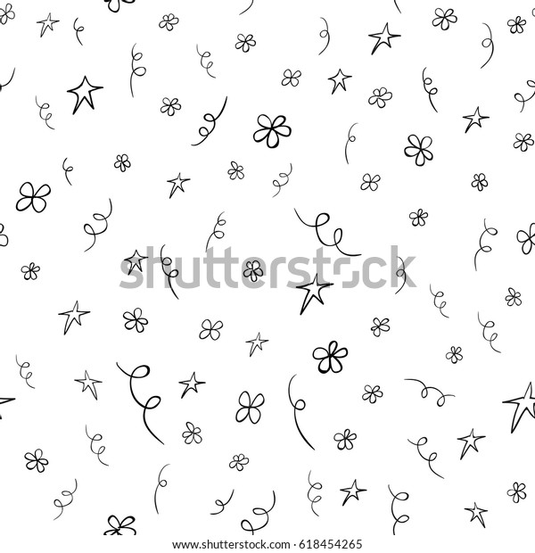 Hand Drawn Sketch Confetti Seamless Vector Stock Vector (Royalty Free ...