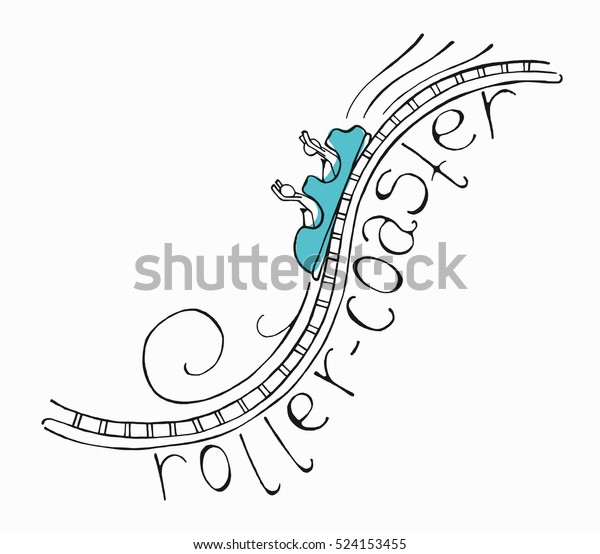 Hand Drawn Sketch Doodle Roller Coaster Stock Vector (Royalty Free ...
