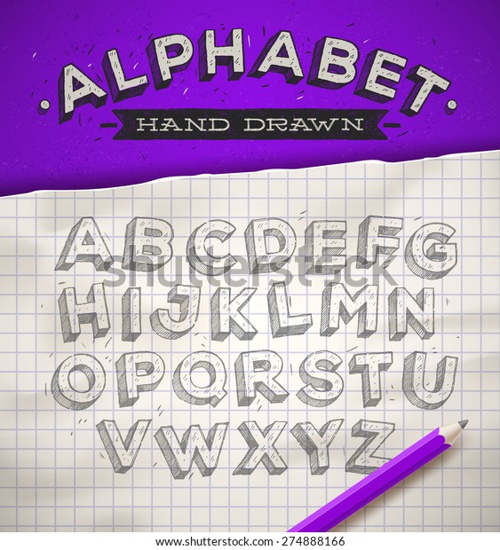 Hand Drawn Sketch Font On School 库存矢量图（免版税）274888166 | Shutterstock
