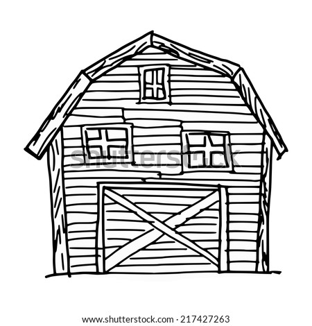 Hand Drawn Sketch Illustration Barn Stock Vector (Royalty Free ...