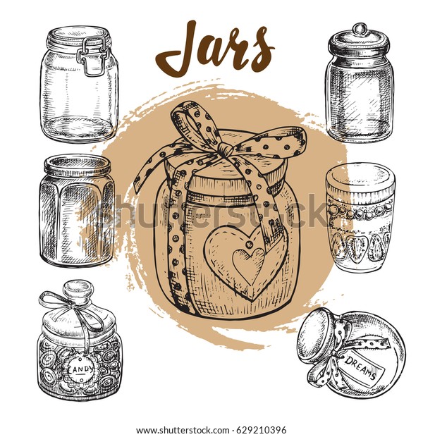 Hand Drawn Sketch Illustration Jars On Stock Vector (Royalty Free ...