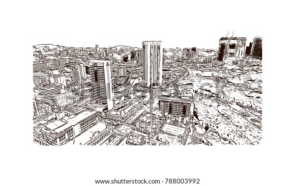 Hand Drawn Sketch Kuala Lumpur Capital Stock Vector (Royalty Free ...