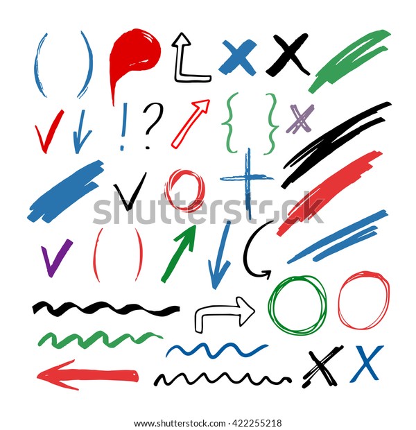 Hand Drawn Sketch Marker Brushed Signs Stock Vector (Royalty Free ...