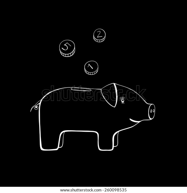 Hand Drawn Sketch Money Box White Stock Vector (Royalty Free) 260098535