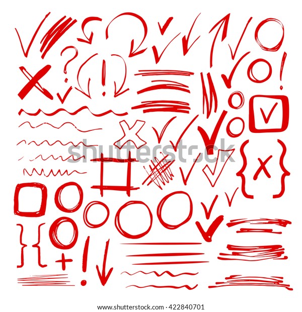 Hand Drawn Sketch Red Marker Brushed Stock Vector (Royalty Free) 422840701