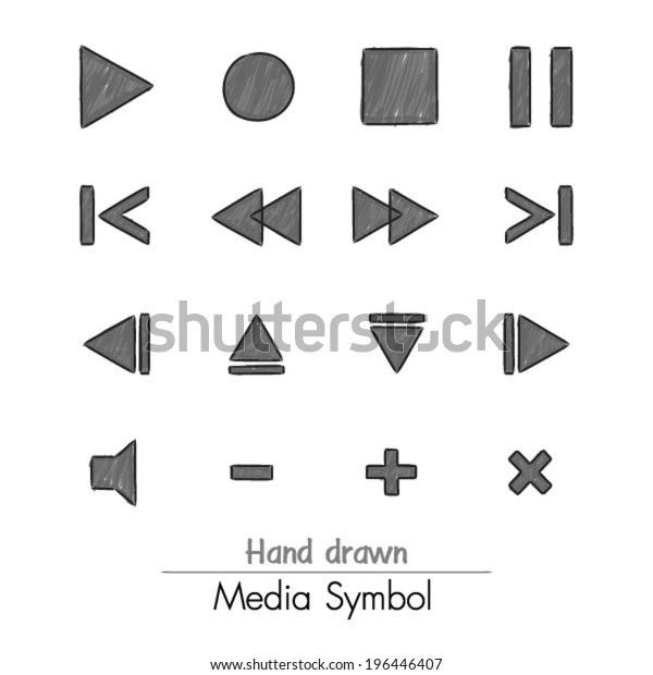 Hand Drawn Sketch Set Media Player Stock Vector (Royalty Free ...
