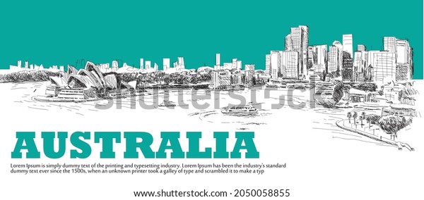 Hand Drawn Sketch Style Australia Sydney Stock Vector (Royalty Free ...