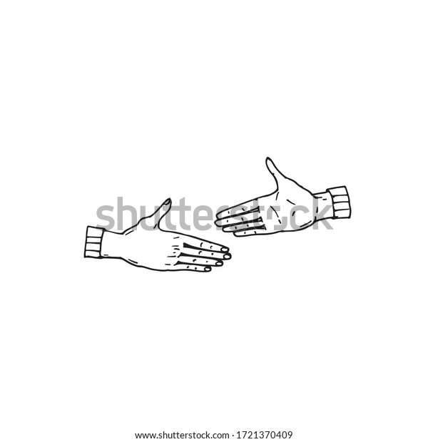 Hand Drawn Sketch Style Handshake Vector Stock Vector (Royalty Free ...