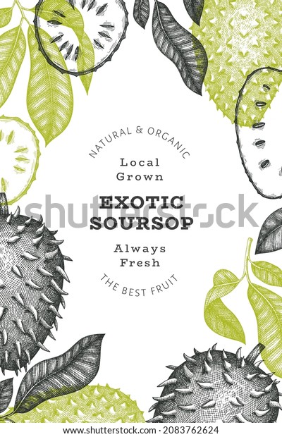 Hand Drawn Sketch Style Soursop Fruit Stock Vector (Royalty Free ...