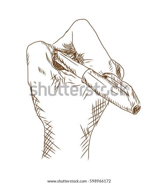 Hand Drawn Sketch Writing Hand Vector Stock Vector (Royalty Free ...