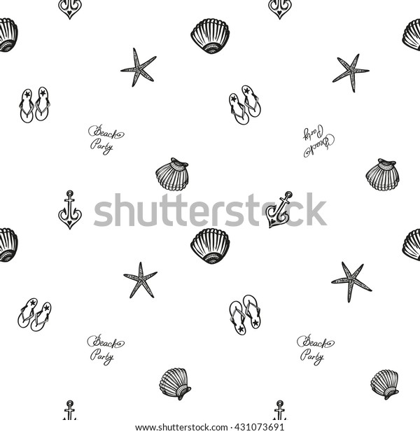 Hand Drawn Sketched Kid Style Seamless Stock Vector (Royalty Free ...
