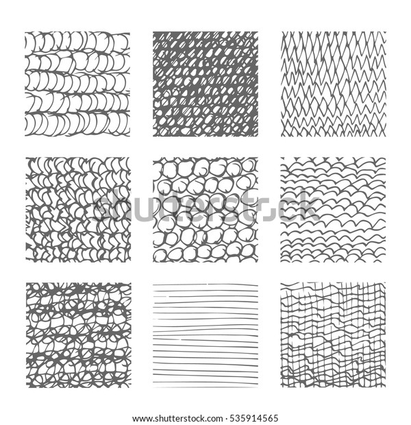 Hand Drawn Sketchy Line Textures Ink Stock Vector (Royalty Free ...