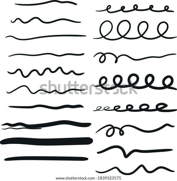 Hand Drawn Sketchy Wavy Loopy Lines Stock Vector (Royalty Free ...