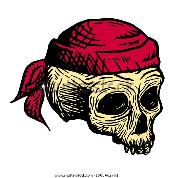Hand Drawn Skull Dead Man Red Stock Vector (Royalty Free) 1688462761 ...