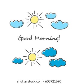 Hand Drawn Sky Icon Set Stock Vector (Royalty Free) 608921690 ...