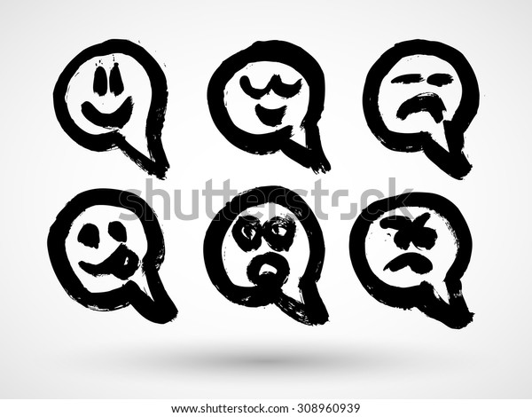 Hand Drawn Smile Face Vector Design Stock Vector (Royalty Free ...