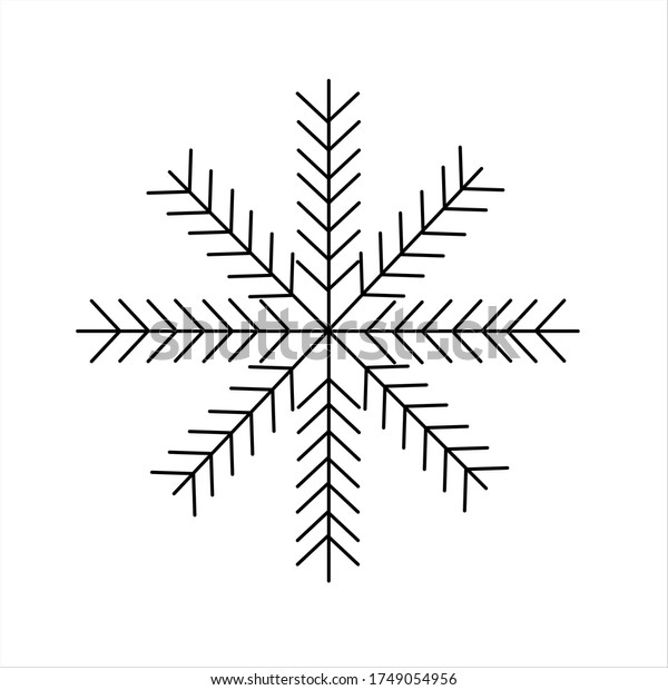 Hand Drawn Snowflake Lineart Design Icon Stock Vector (Royalty Free ...